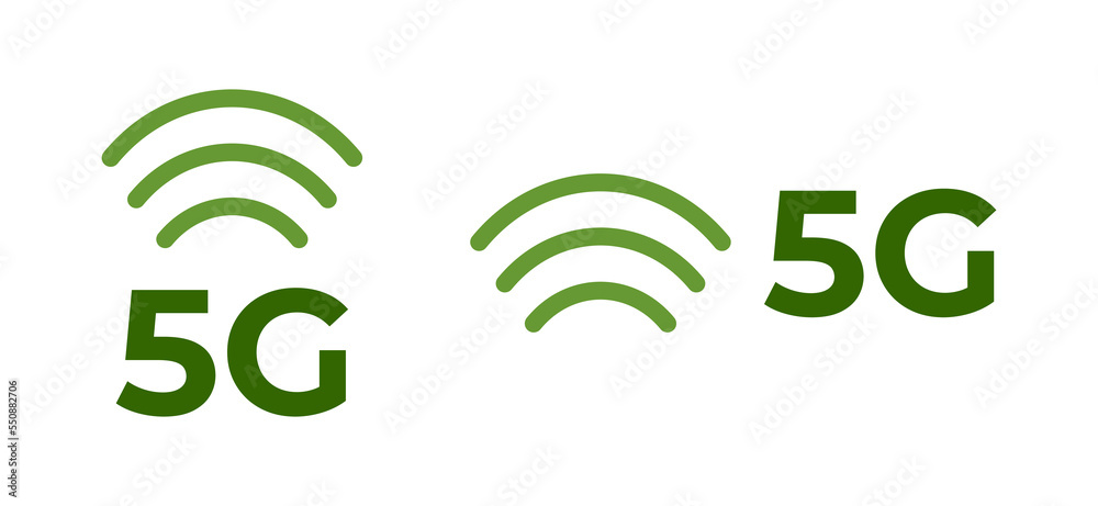 5G icon. High speed wifi or wireless network logo. Mobile Internet ...