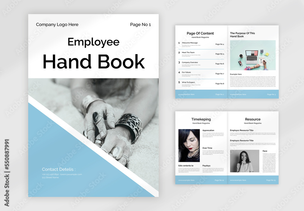Employee Hand Book Stock Template | Adobe Stock