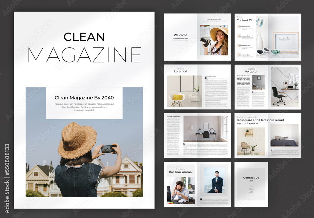 Clean Magazine Stock Template | Adobe Stock
