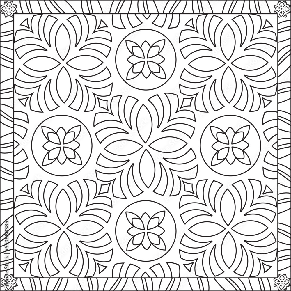 Page Dessin à Colorier Adulte Motif floral Cercle Symbole oriental ...