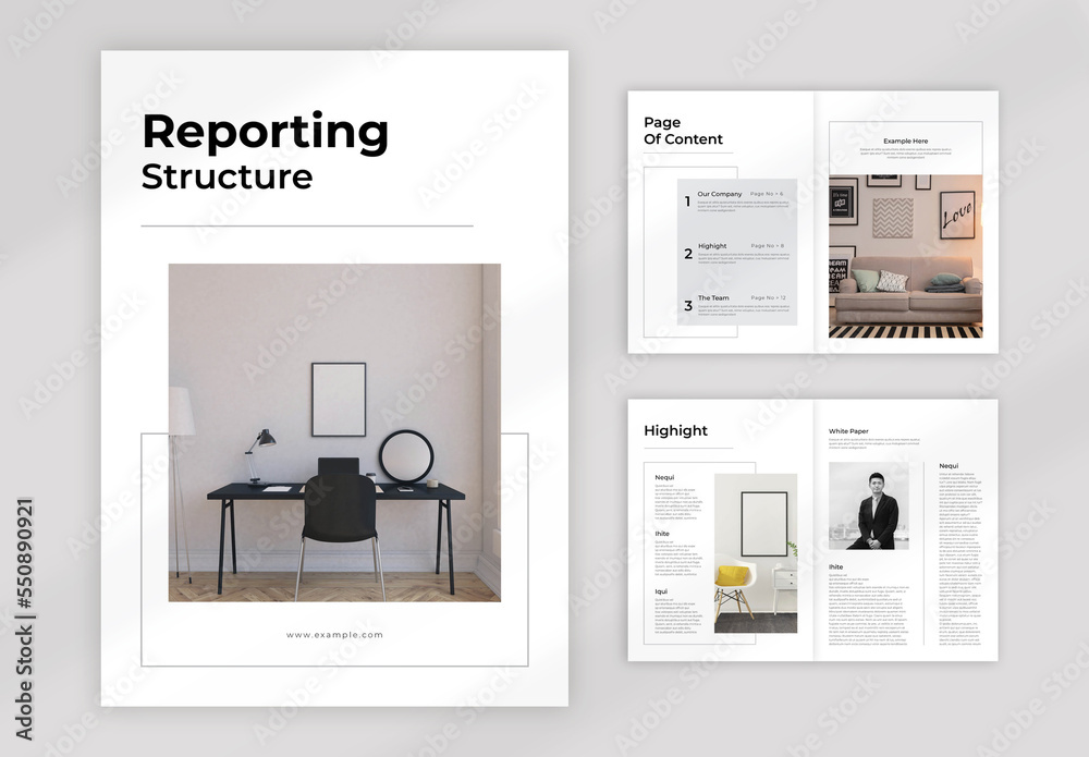 Reporting Structure Brochure Stock Template | Adobe Stock
