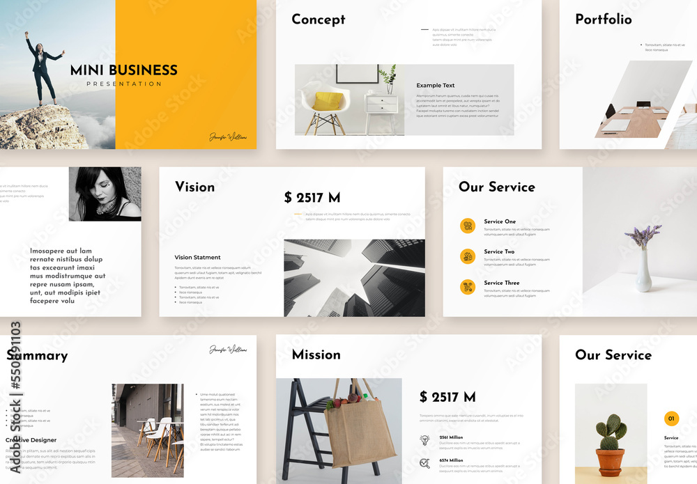 Mini Business Presentation Stock Template | Adobe Stock