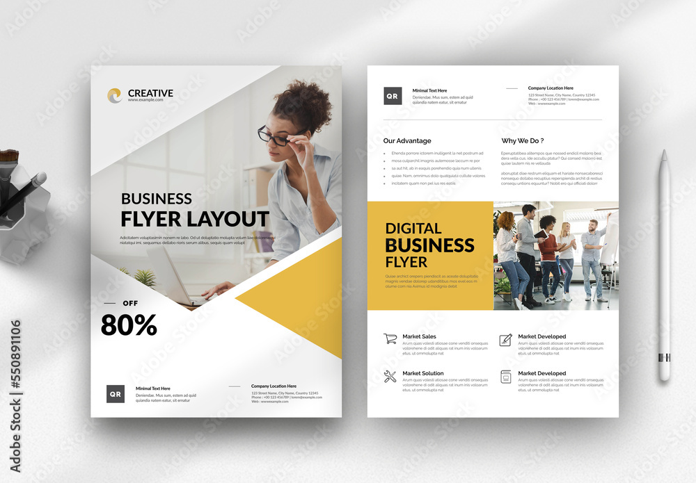 Business Flyer Layout Stock Template | Adobe Stock