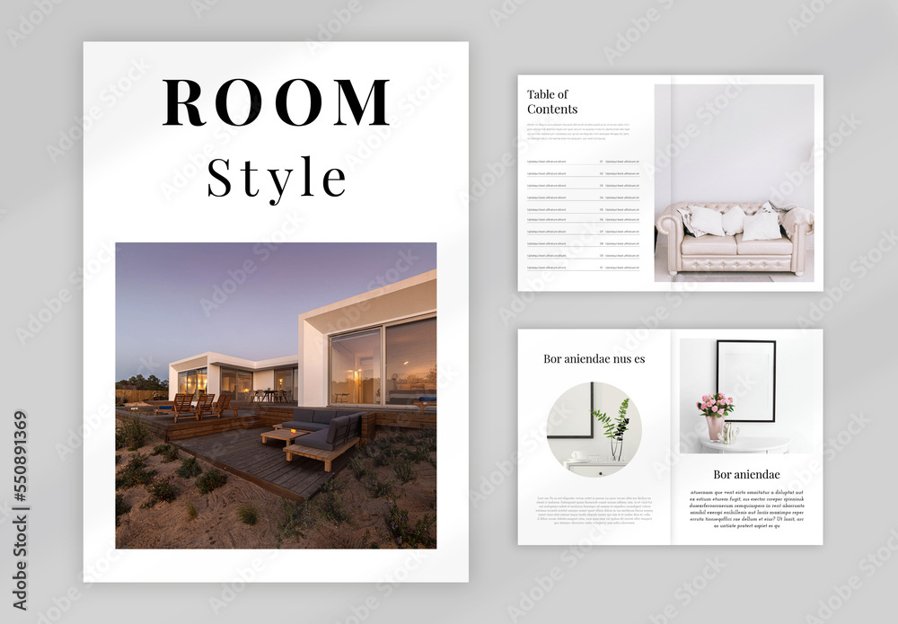 Room Style Brochure Layout Stock Template | Adobe Stock