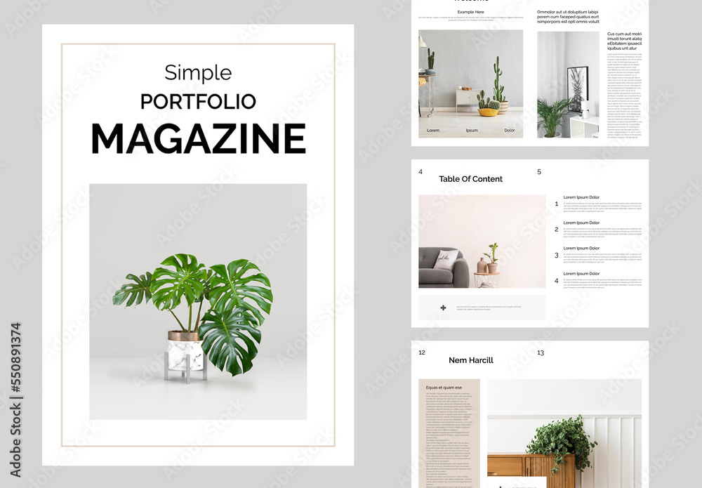 Simple Portfolio Magazine Stock Template | Adobe Stock