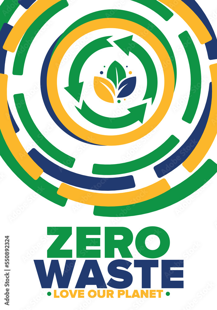 Zero Waste. Ecology poster. Refuse and Reduce. To Reuse and Recycle ...