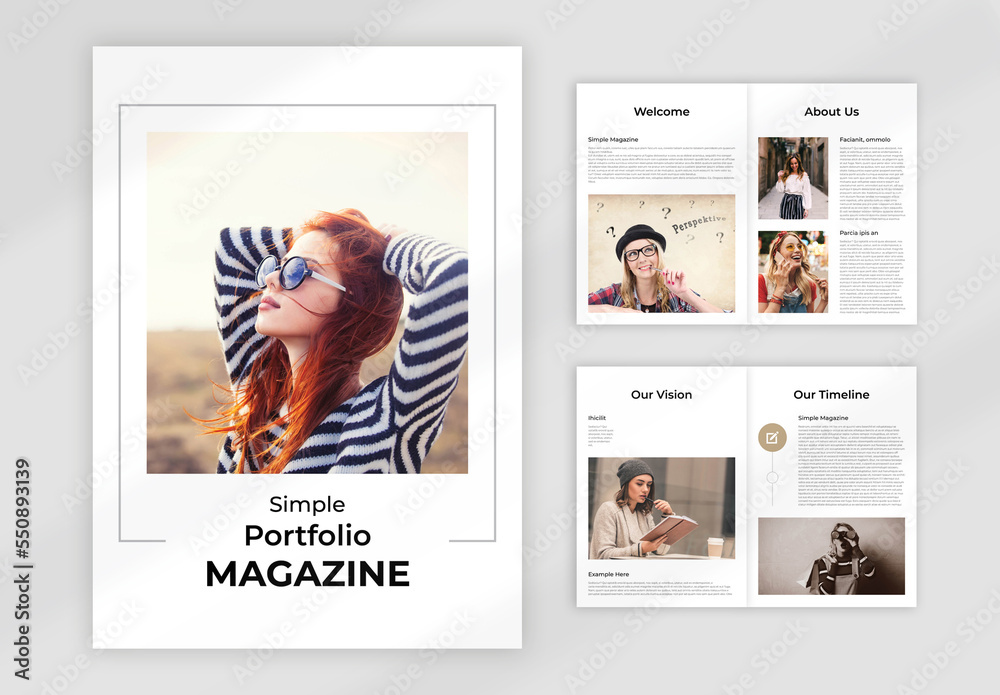 Simple Portfolio Magazine Stock Template | Adobe Stock