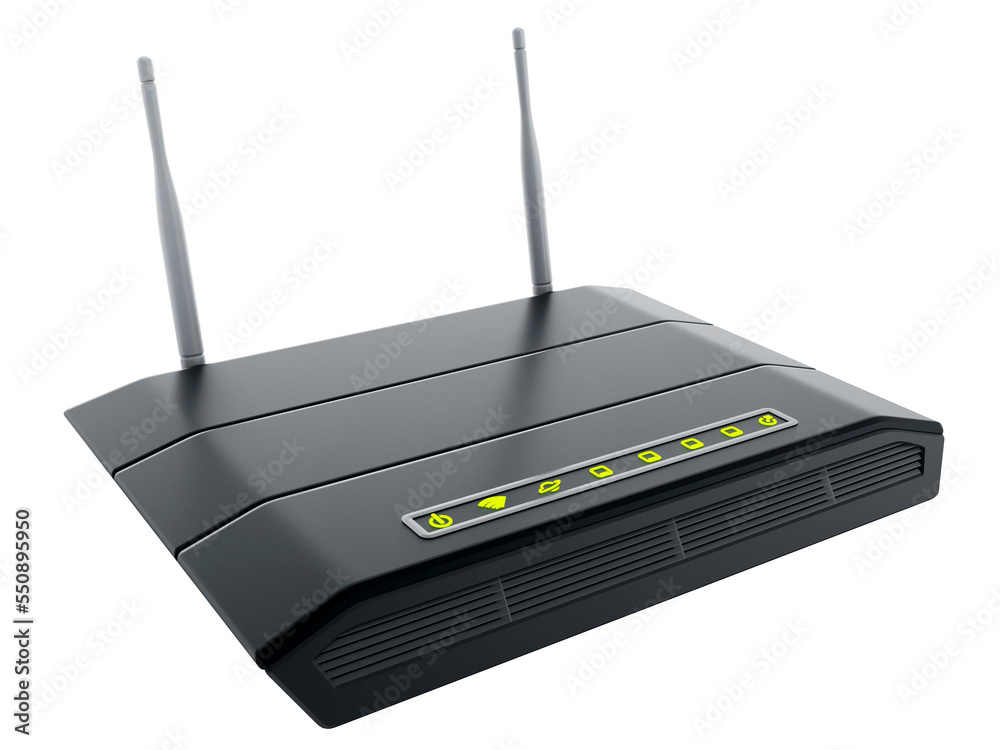 Black wireless modem on transparent background Stock Illustration ...