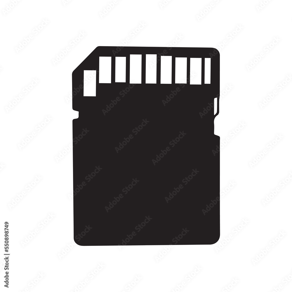SD Card vector illustration isolated on white background. Tool ...