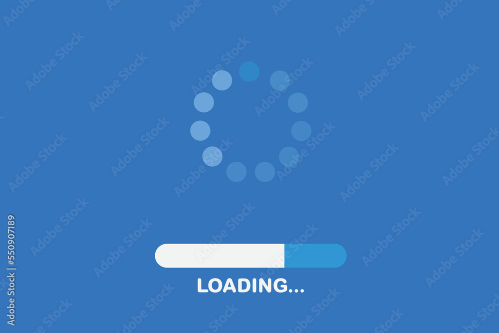 Blue loading screen on monitor technology concept design. Stock Vector ...