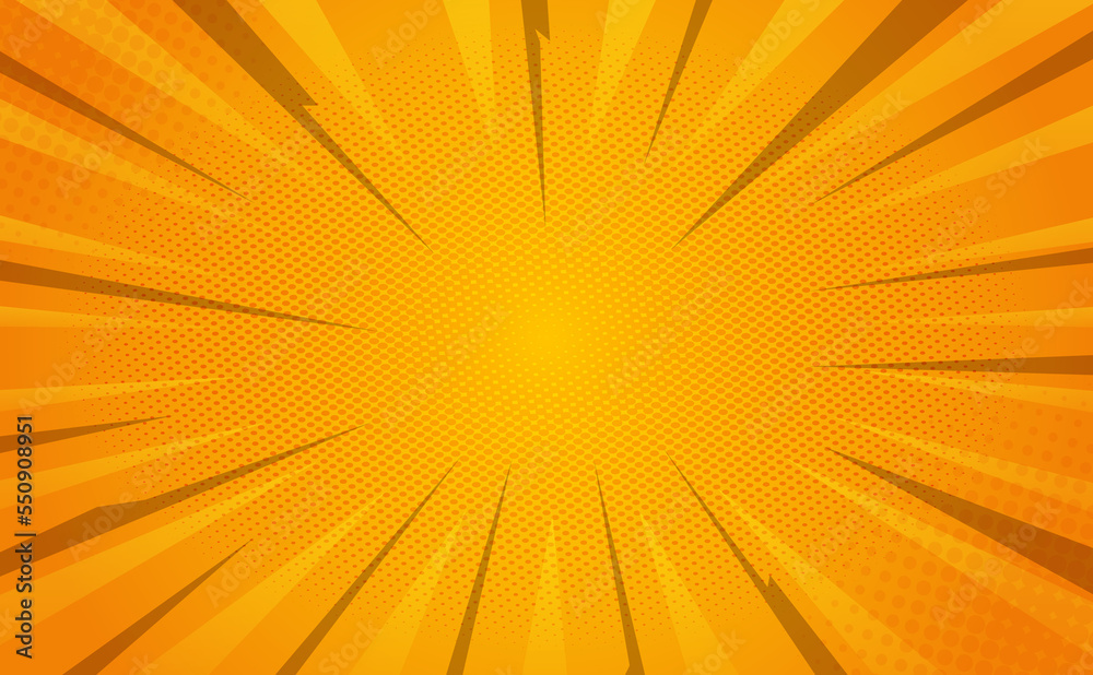 Abstract yellow comic background Stock Illustration | Adobe Stock