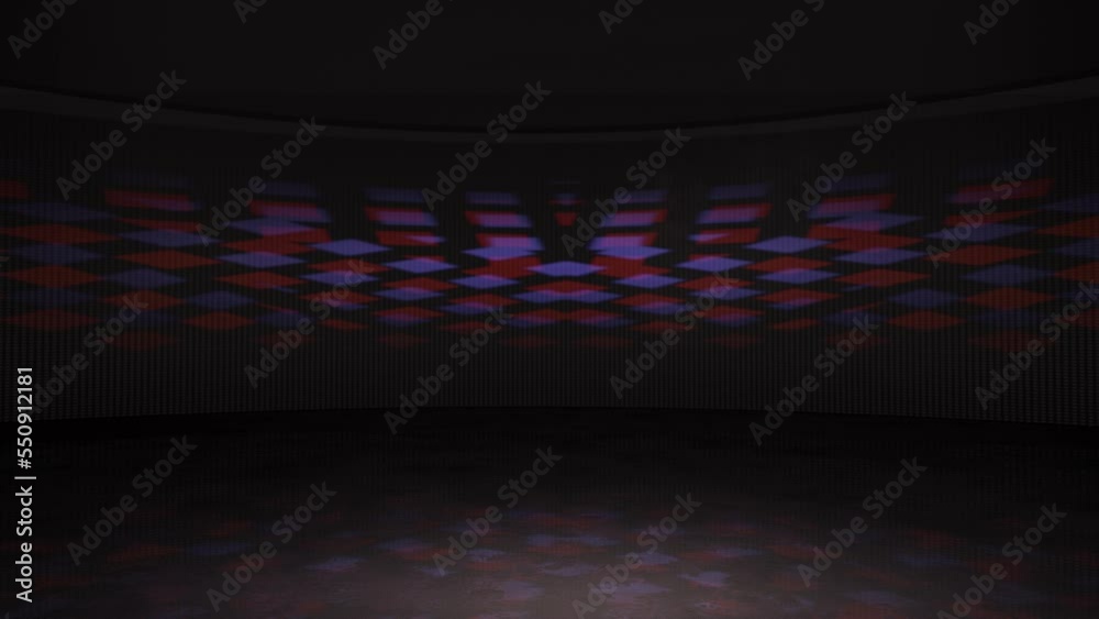 Music stage, virtual studio background. 3D template backdrop, with dark ...