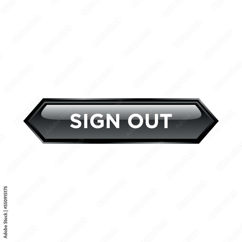 Sign Out Button Website Vector Template Stock Vector | Adobe Stock