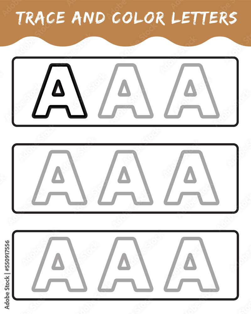 Trace letters for kindergarten and preschool kids. Write and color ...