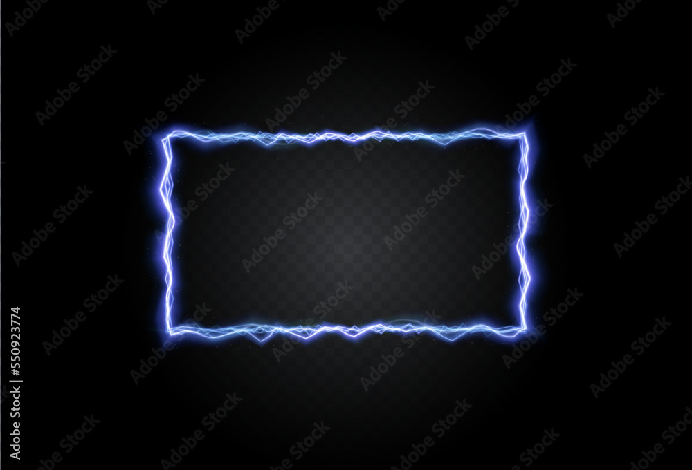 Light rectangle blue lightning png. Frame made of fire light effect ...