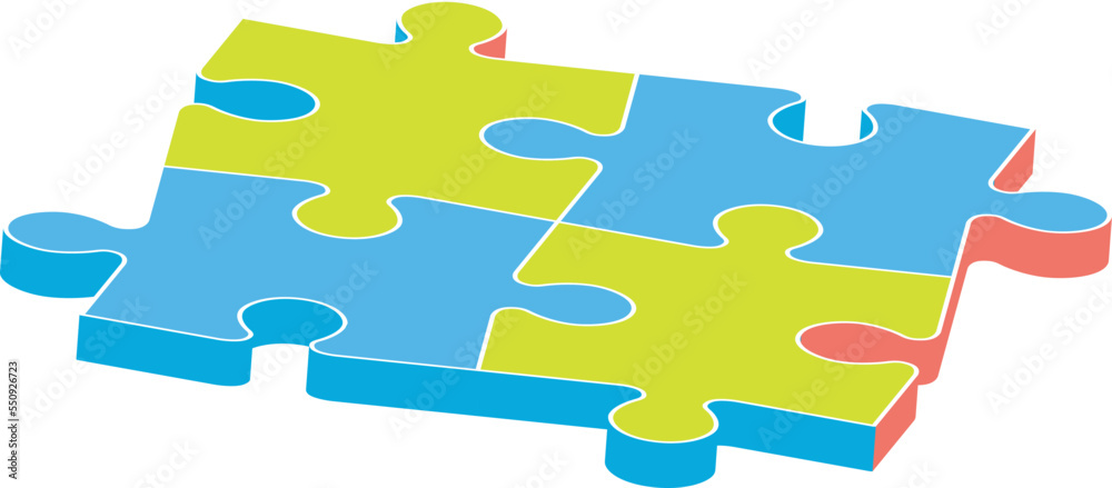 Four color puzzle pieces vector illustration Stock Vector | Adobe Stock