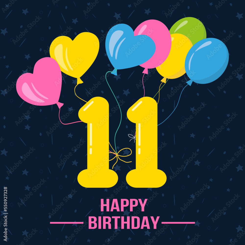 Happy 11th birthday, Happy birthday wishes cards, Birthday wishes ...