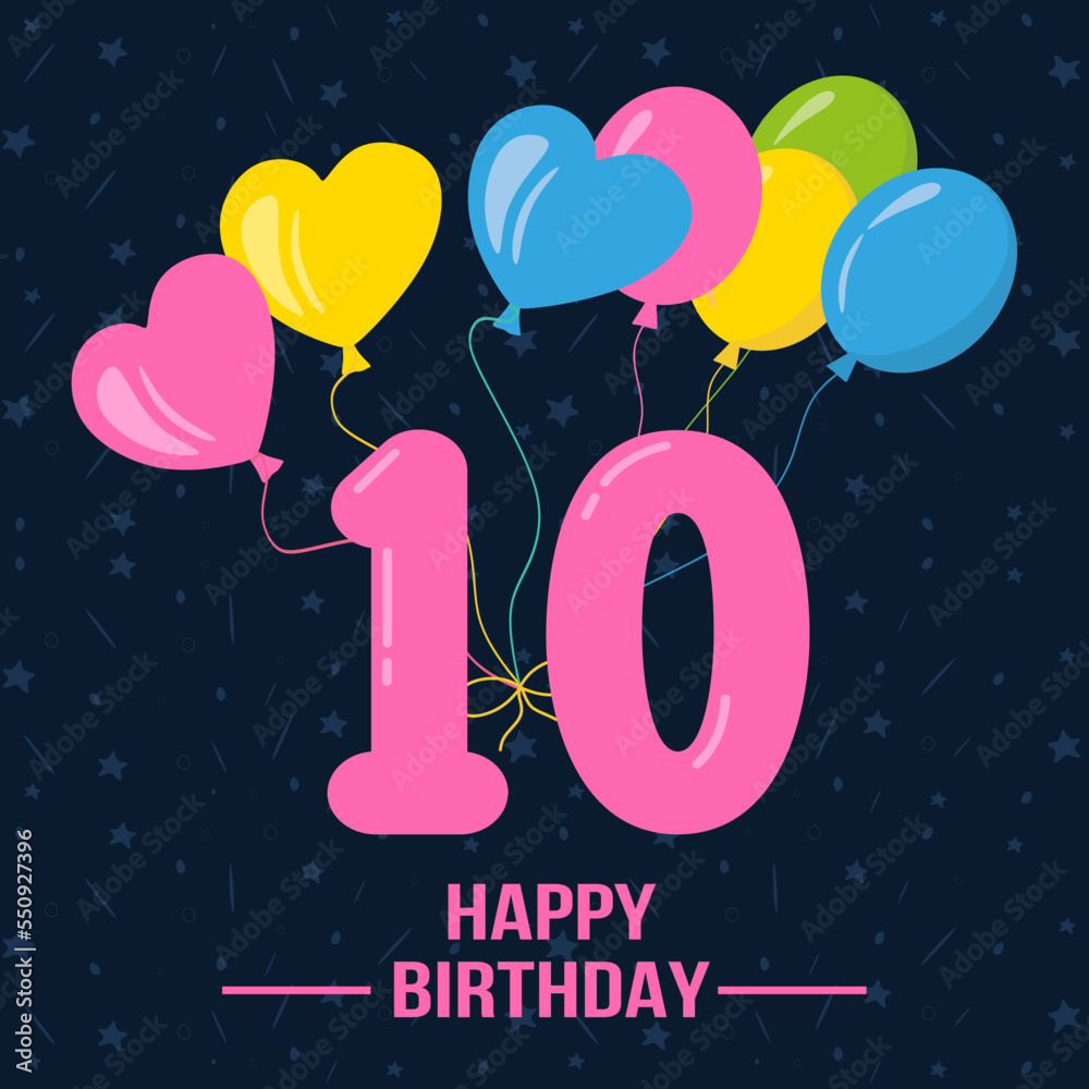 Happy 10th birthday, Happy birthday wishes cards, Birthday wishes ...