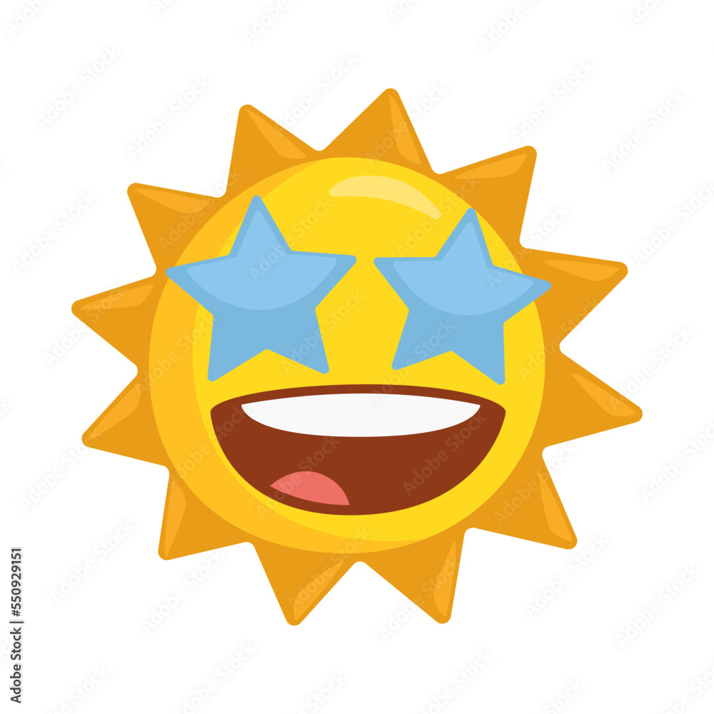 Sun Struck Sign Emoji Icon Illustration. Solar Vector Symbol Emoticon ...