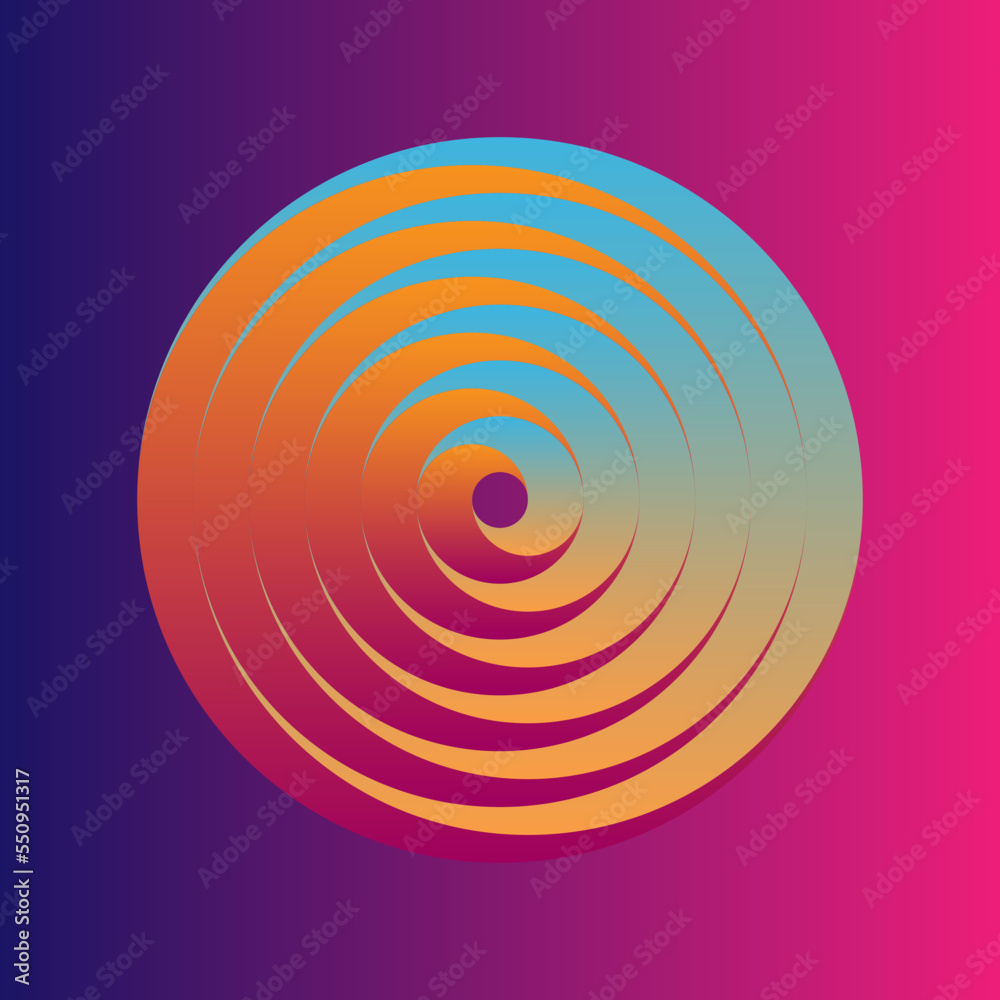 Vortex Circle logo abstract circle shape - spiral motion twirl twist ...