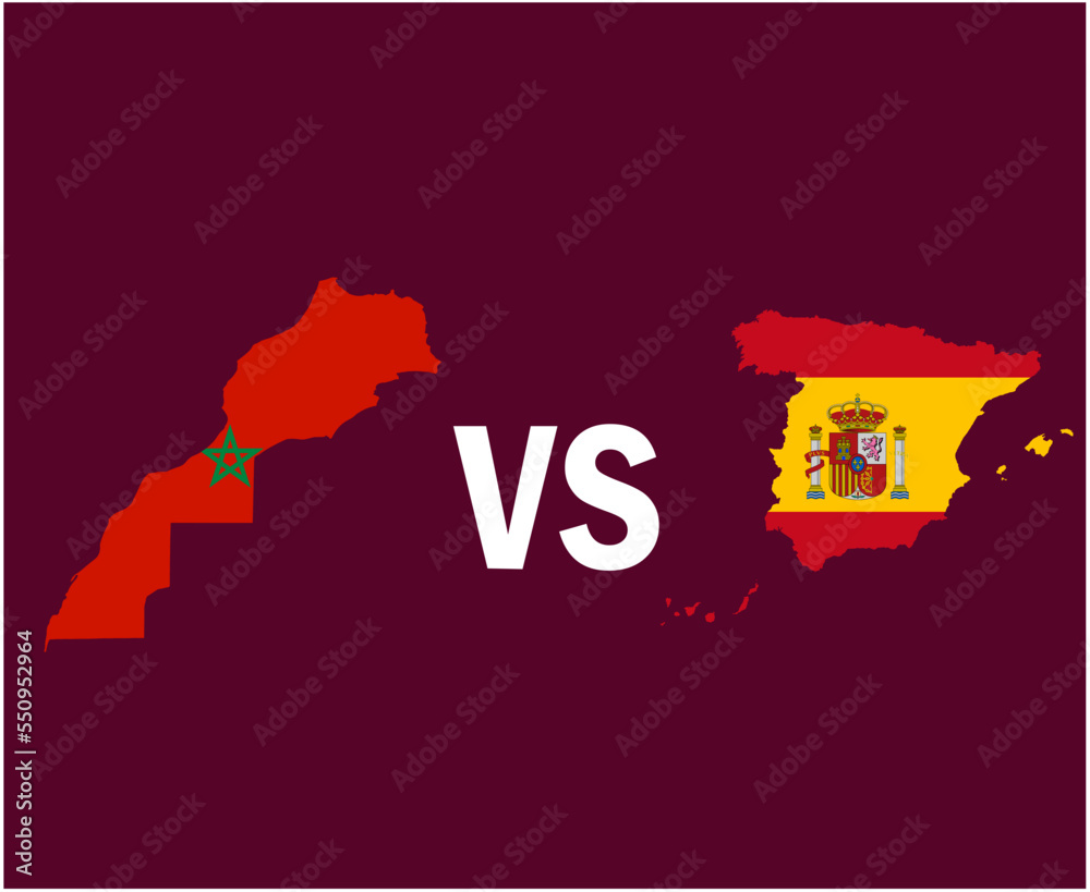Morocco And Spain Map Symbol Design Europe And Africa football Final ...