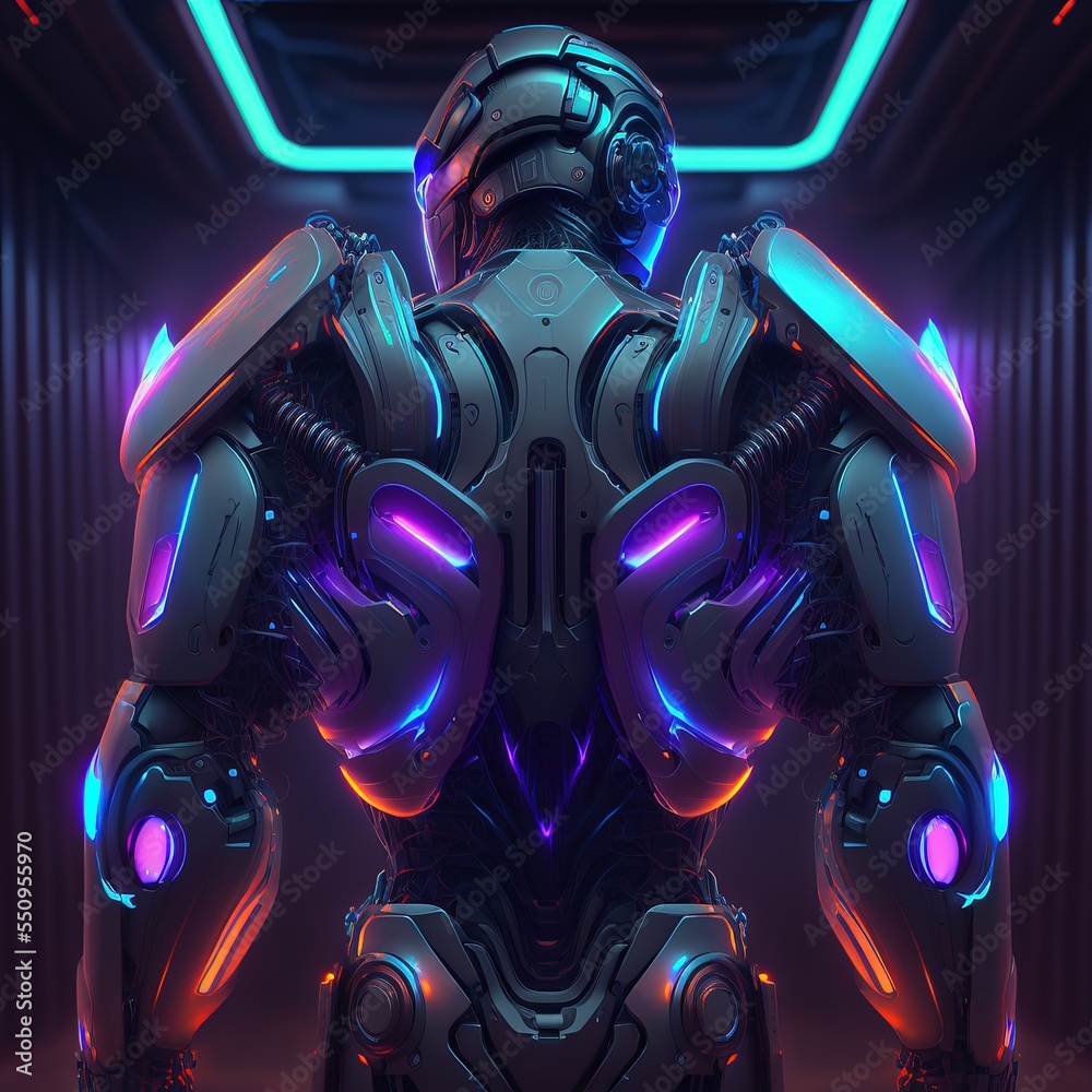 Ilustrace „Sci-fi robotic exoskeleton armor with human operator inside ...