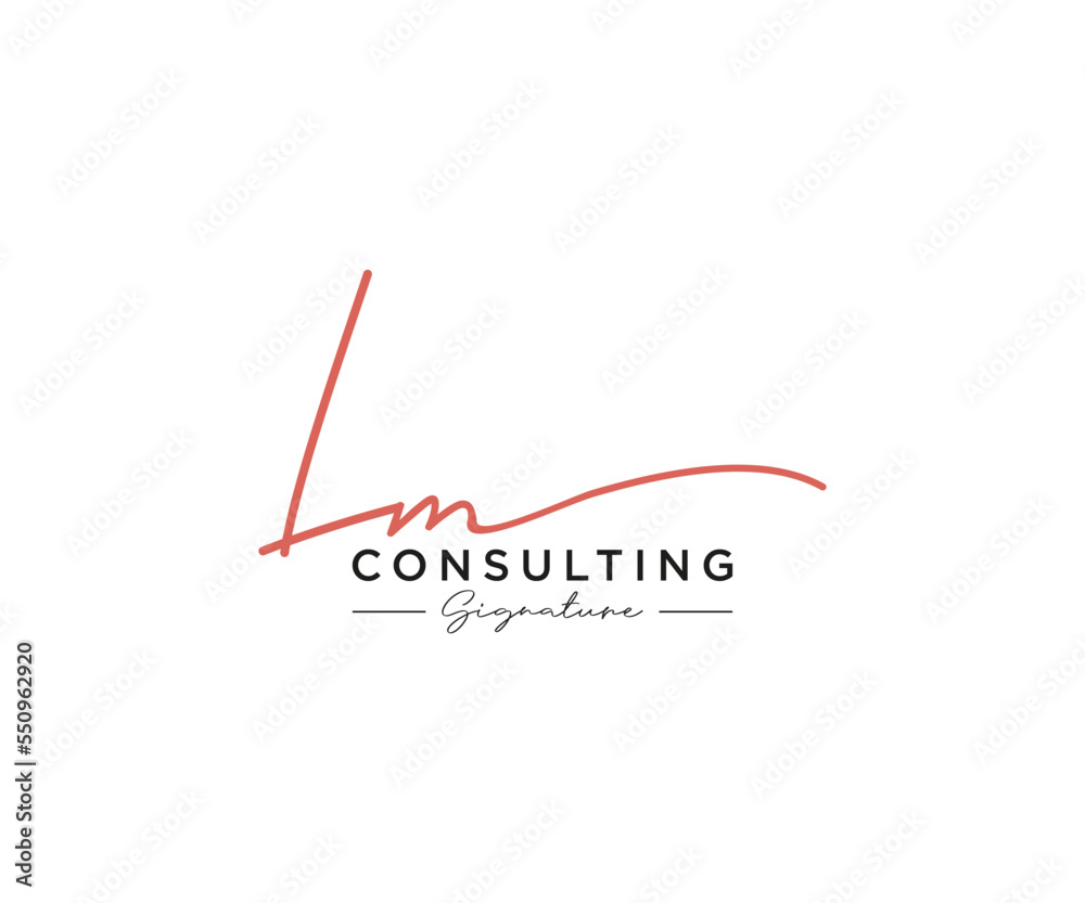 Initial LM signature logo collection template vector. Hand drawn ...