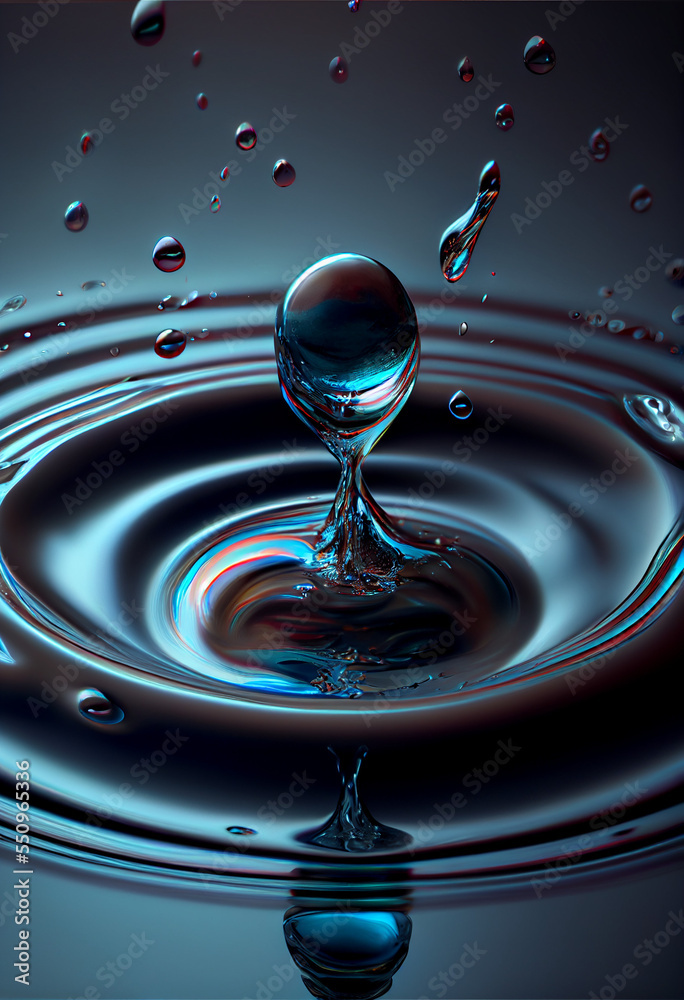 Clear Water Drop with Circular Waves Ripples Effect Stock Photo | Adobe ...