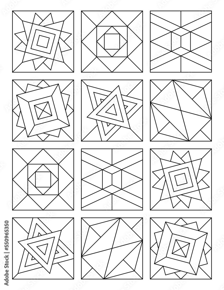 Zentangle art easy depicts patterns of 12 irregular shapes. Zentangle ...