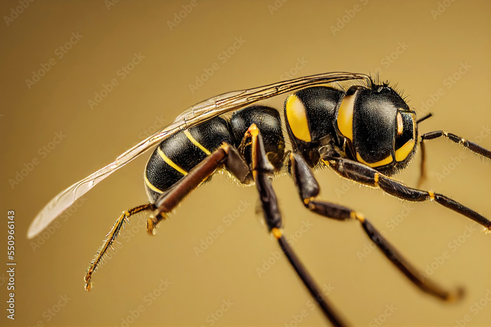 Studio portrait of flying wasp Stock Illustration | Adobe Stock