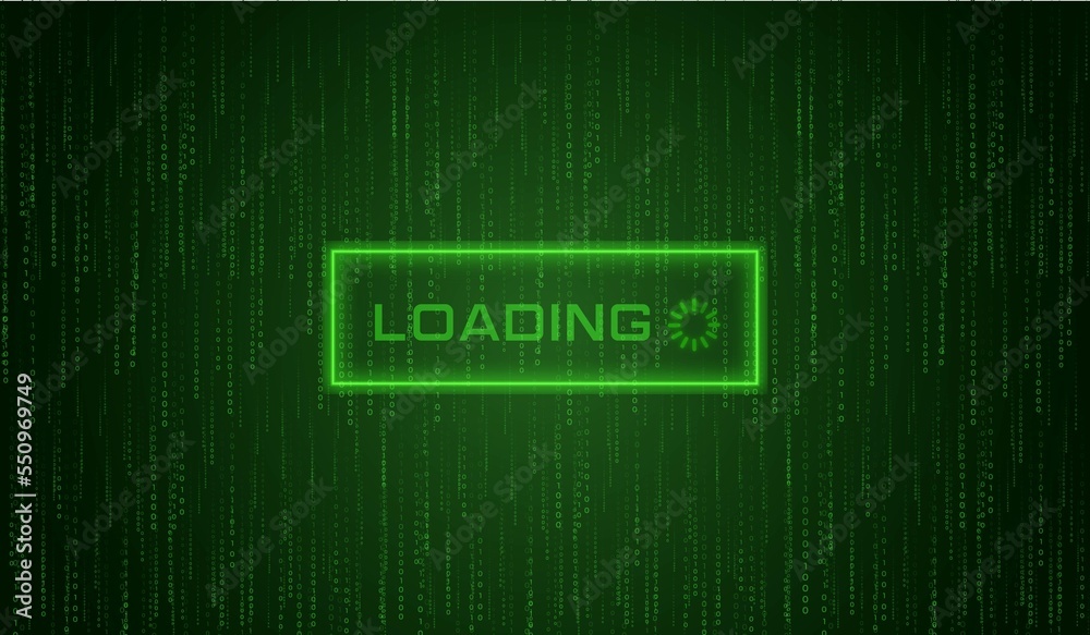 100% Futuristic Loading Transfer Download in neon effect. light Green ...