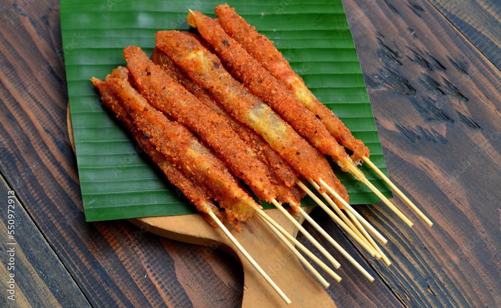 cilung or aci digulung food made from tapioca flour, traditional food ...