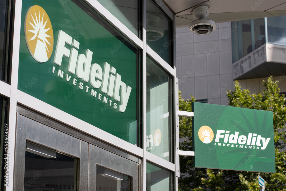 Cambridge, MA, USA - June 28, 2022: Fidelity Investments logo is seen ...