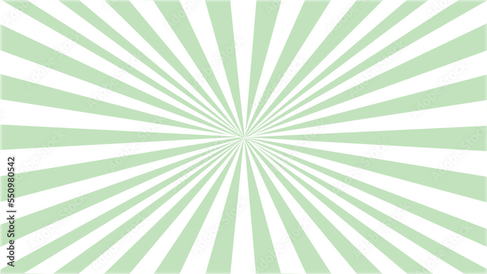 Green striped sunburst simple light background vector illustration ...