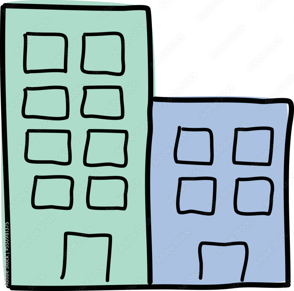 buildings cartoon doodle kawaii anime coloring page cute illustration ...