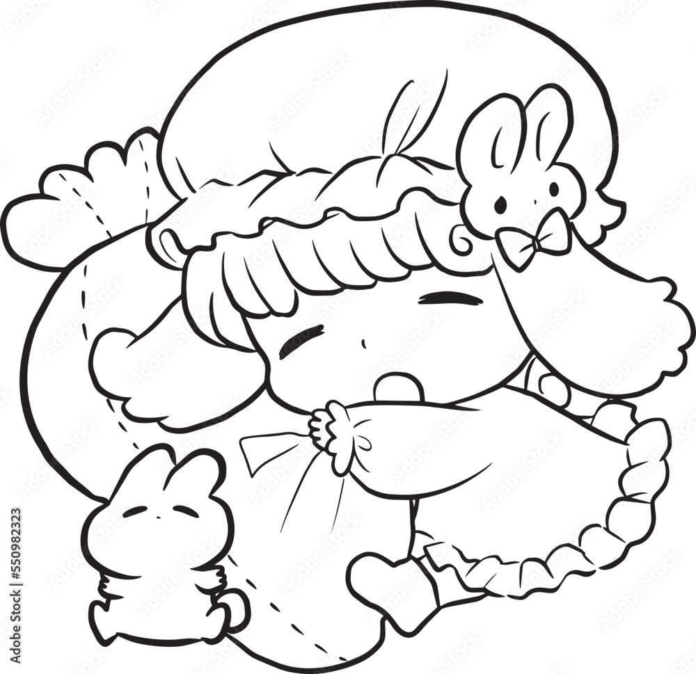 girl fantasy cartoon doodle kawaii anime coloring page cute ...