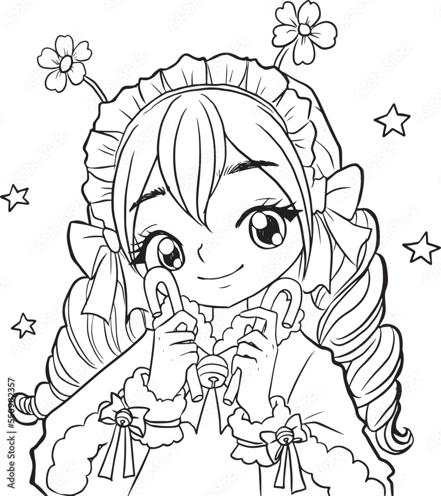 princess girl cartoon doodle kawaii anime coloring page cute ...