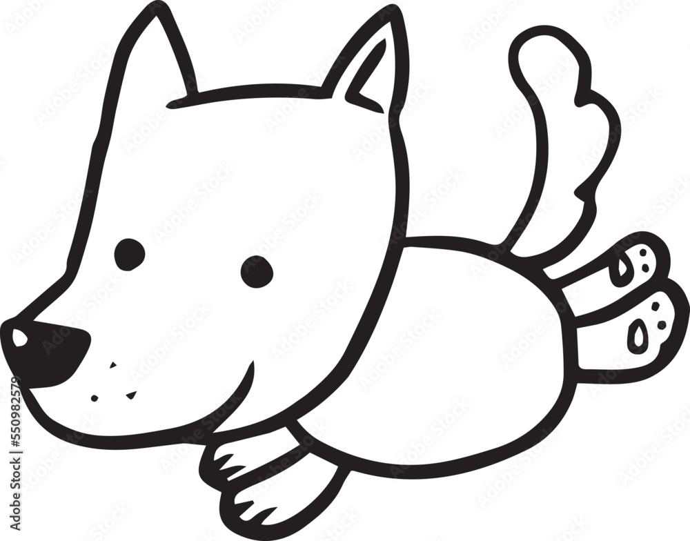 dog cartoon doodle kawaii anime coloring page cute illustration drawing ...
