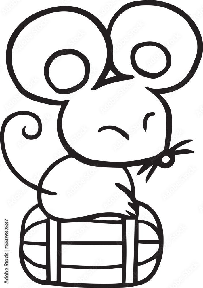 rat cartoon doodle kawaii anime coloring page cute illustration drawing ...