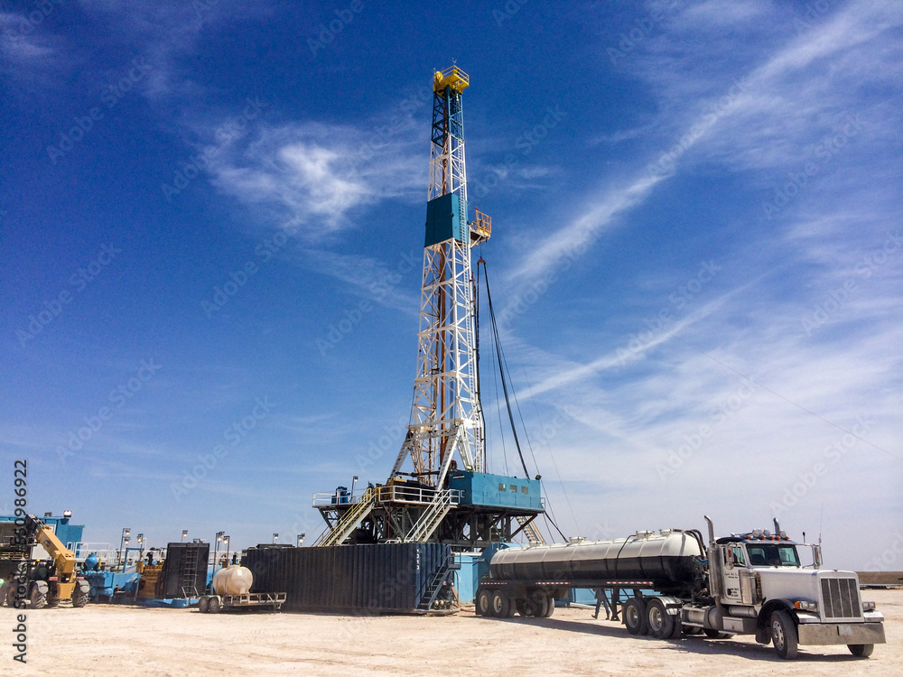 Oil Rig and tanker truck Stock Photo | Adobe Stock