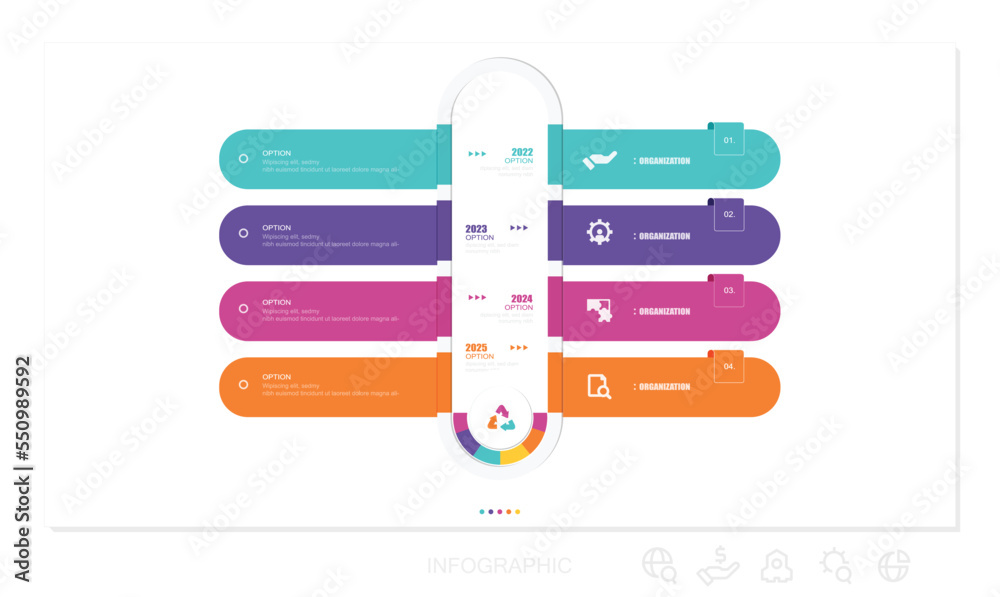 Step of business timeline infographic for data business visualization ...