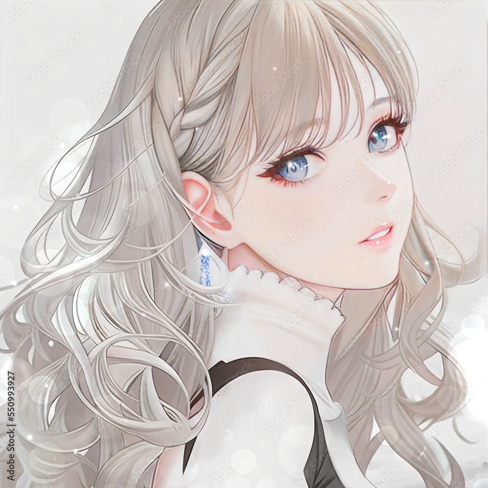 女性/可愛い/萌え/日本/アニメ/漫画/美少女/アイコン/のイラスト素材 Stock-illustrasjon | Adobe Stock