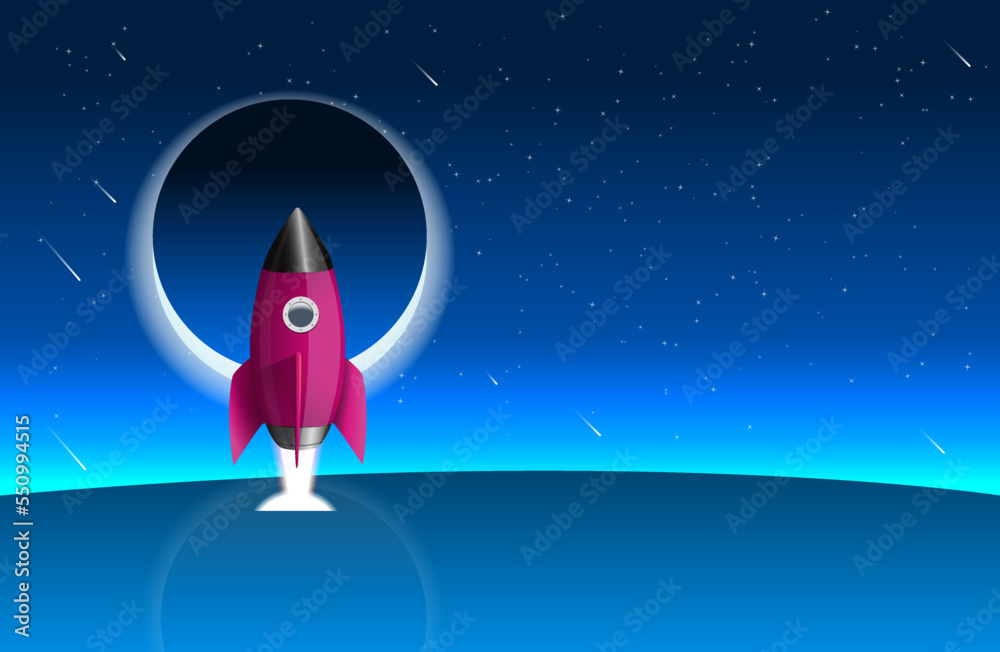 Spaceship Outspace Rocket Launcher Poster Design Suitable For Poster ...