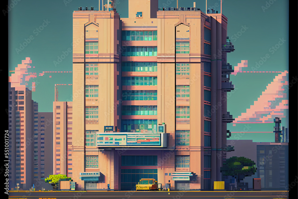 8 Bit Pixel Art Architecture Stock Illustration | Adobe Stock