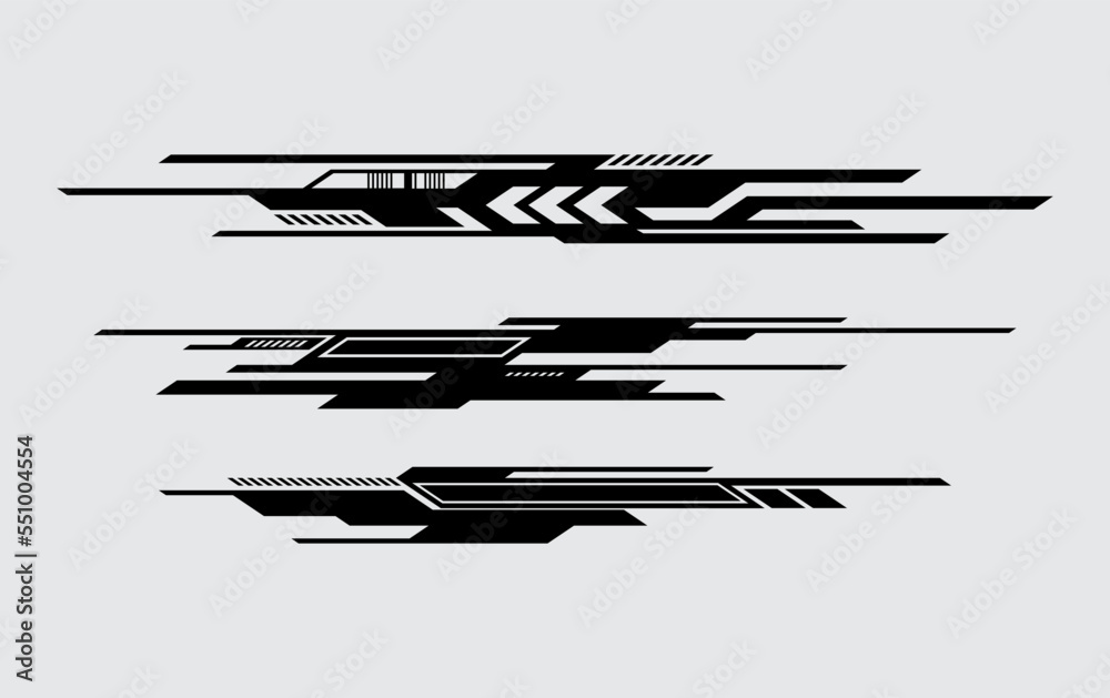 Line HUD futuristic interface streetwear element cyberpunk frame border ...