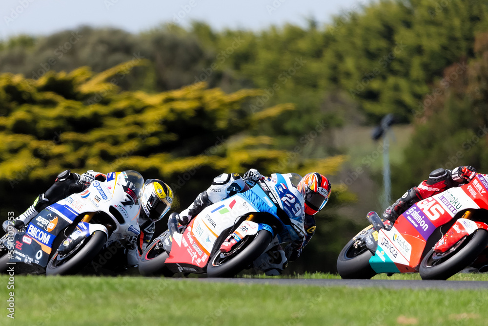 Taiga Hada of Japan on the Pertamina Mandalika SAG Team Kalex followed ...