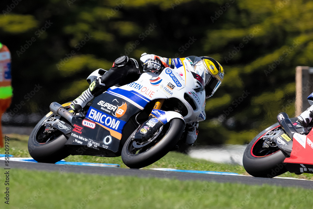Barry Baltus of Belgium on the Rw Racing Gp Kalex during the Moto2 race ...