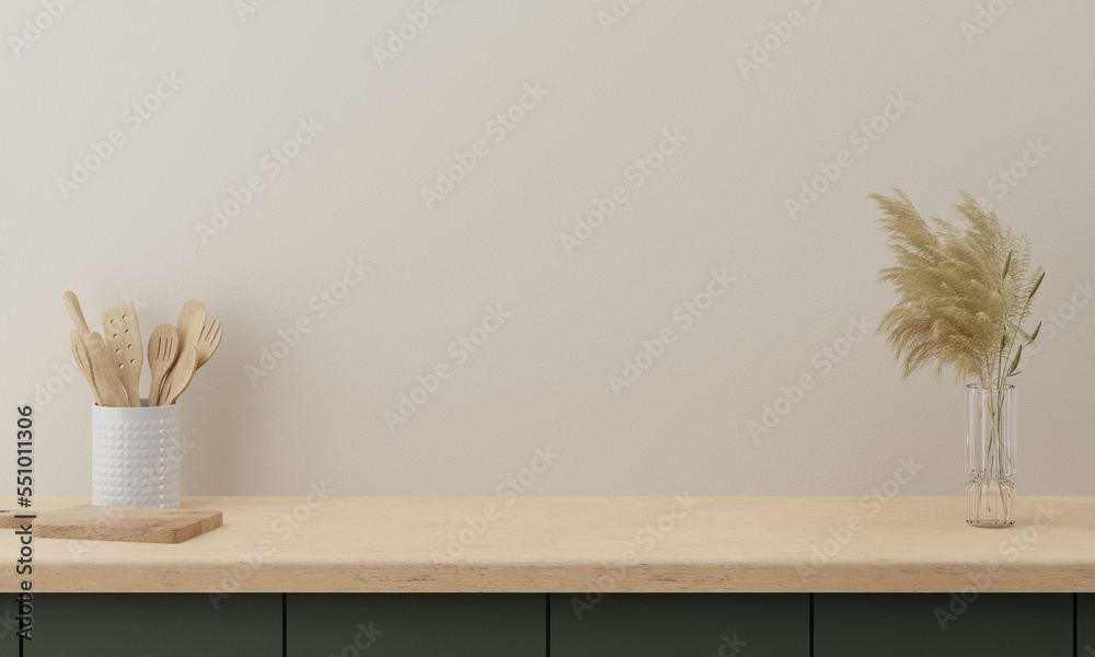 Minimal cozy counter mockup design for product presentation background ...
