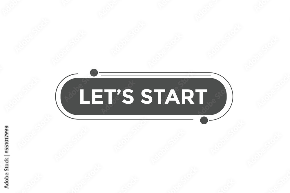 Let's start button web banner template Vector Illustration Stock Vector ...