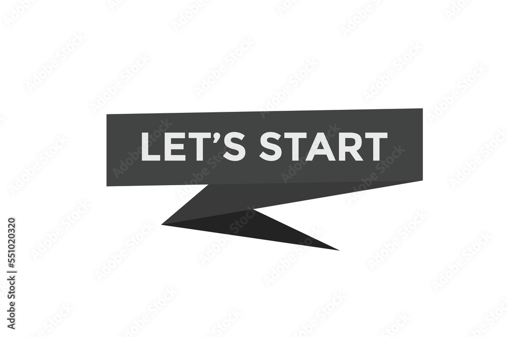 Let's start button web banner template Vector Illustration Stock Vector ...